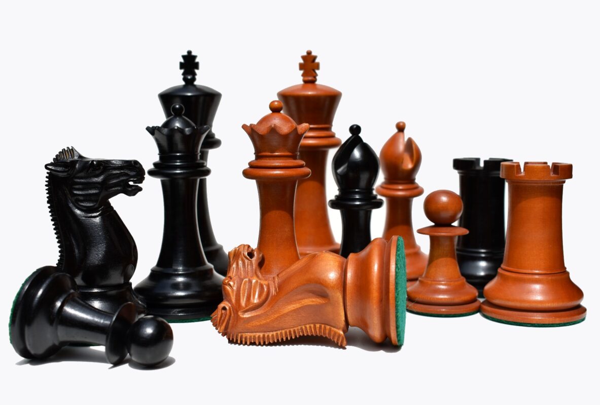 1849 Series Cook Type Chess Pieces Antiqued Boxwood & Ebony 4.4" King ...