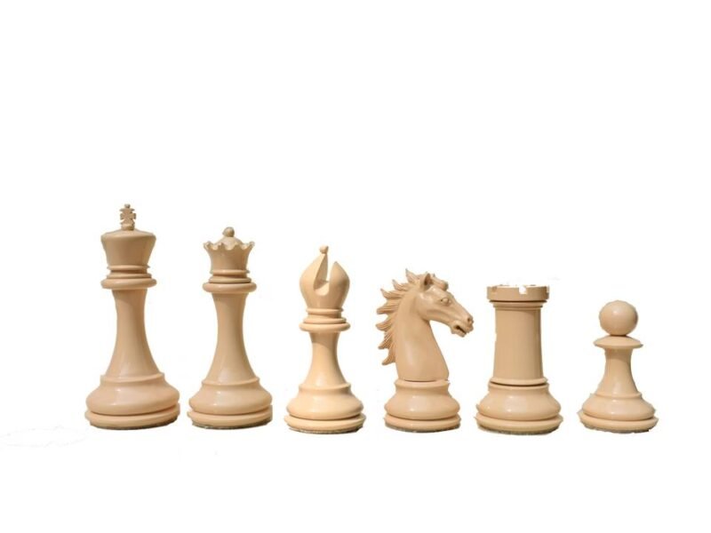 The Emperor Series Chess Pieces Pearl White & Royal Blue Lacquered 4.4 ...