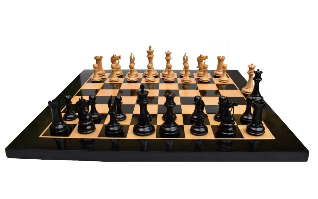 Antarctica Series Chess Set Boxwood & Ebony 4" King with 2.25" Square ...