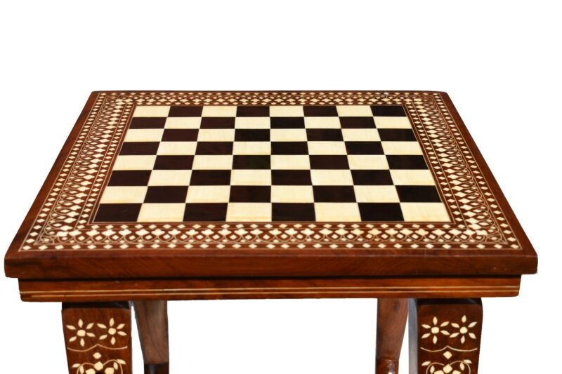 Artistic Series Inlay Chess table Acrylic & Sheesham Wood 14" x14 ...