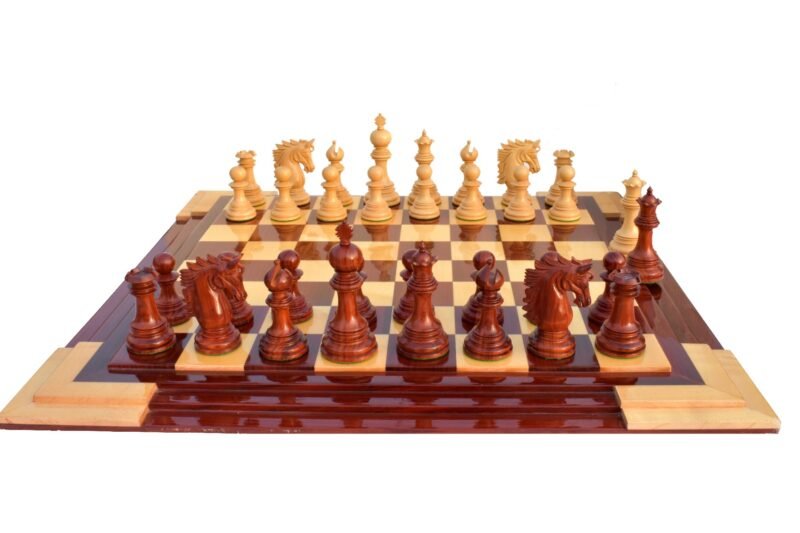Victoria Castle Series Chess Set Boxwood & Maple 4.4" King with 2.25 ...