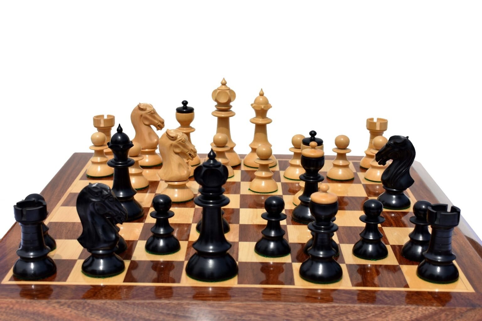 Austrian Coffee House Chess Set Boxwood & Ebonized 4" King with 2 ...