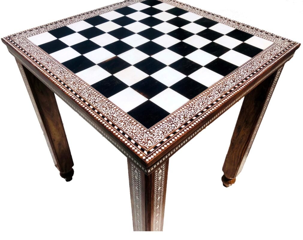 The Maharajah Series with Inlay craftsmanship Chess Table Sheesham Wood ...