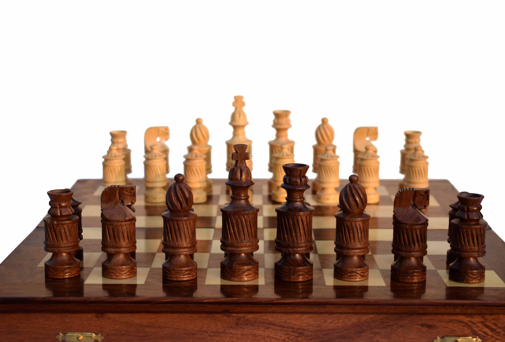 Gumat Series complete Chess set Boxwood & Sheesham 3.5" King with 16 ...