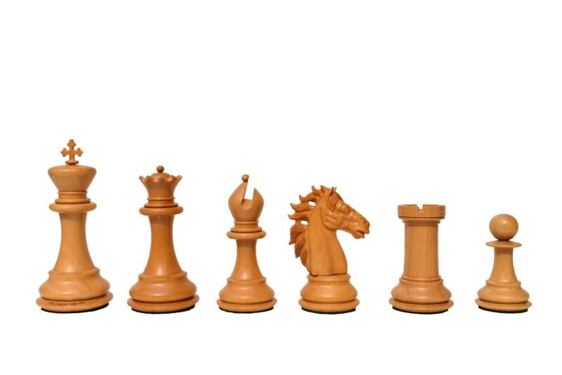 The Alexander Stallion Chess set Boxwood & Ebony 4.4" King with 2.25 ...