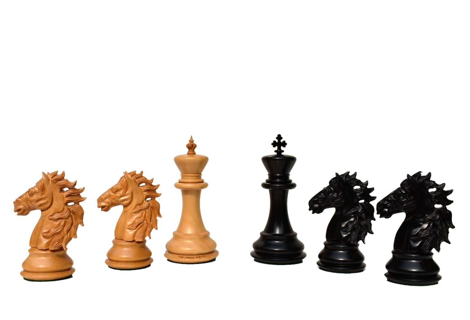 The Alexander Stallion Chess set Boxwood & Ebony 4.4" King with 2.25 ...