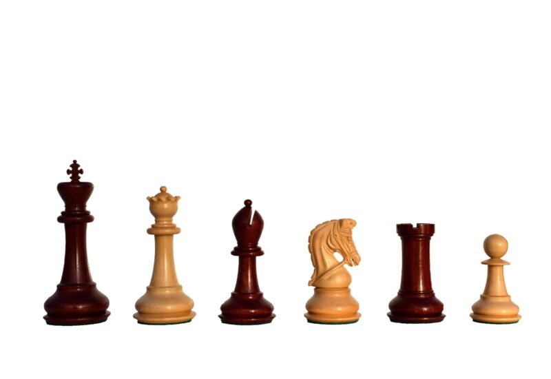 The Sultan Series Chess Pieces Boxwood & Padauk 4.4" King - thechessempire