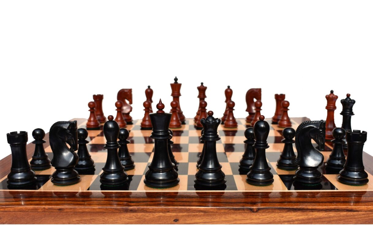 Zagreb 59 Series Chess Set Ebony & Padauk 3.9" King with 2" Square ...