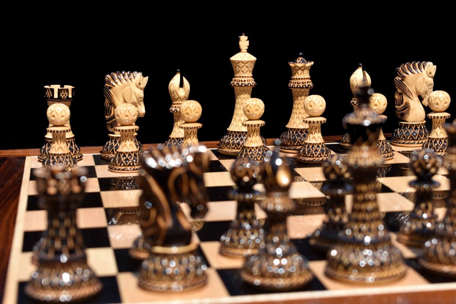 Designer Parker Series Chess set Limited Edition Boxwood Burnt High ...