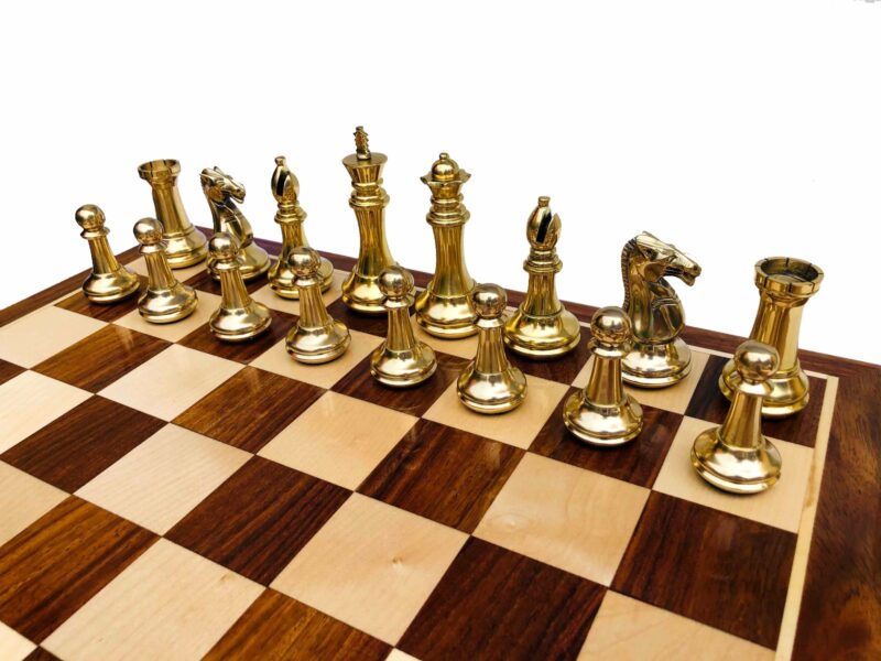 Exclusive Brass Staunton Chess Set Brass & Black Coated Brass 4" King ...