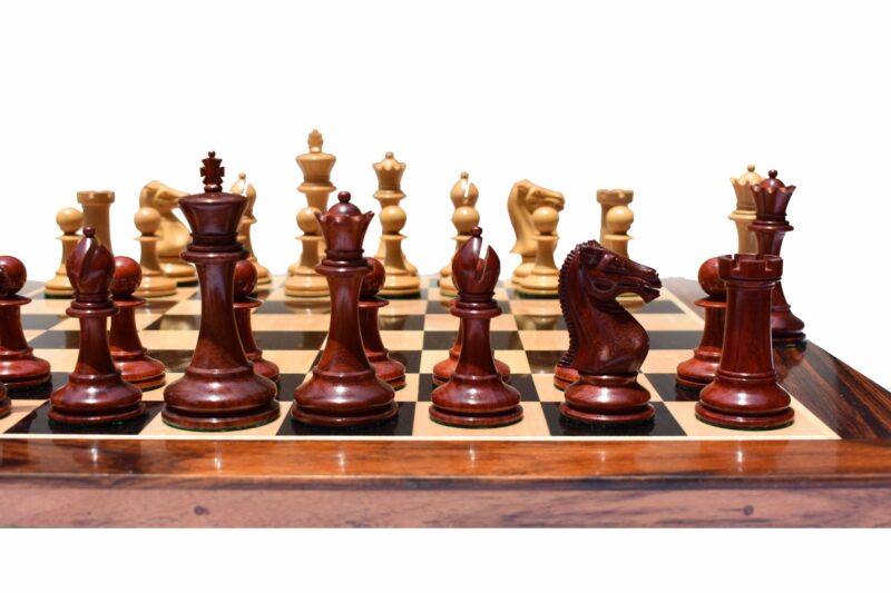 Queens Gambit Series chess set Boxwood & Padauk 4" King with 2" Square ...