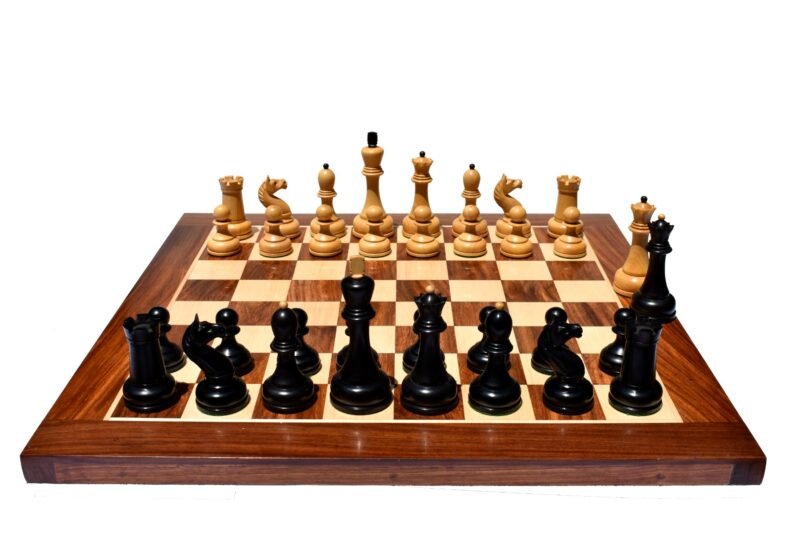 THE REPRODUCTION OF 1960 MIKHAIL TAL CHESS SET BOXWOOD & EBONIZED 4.125 ...