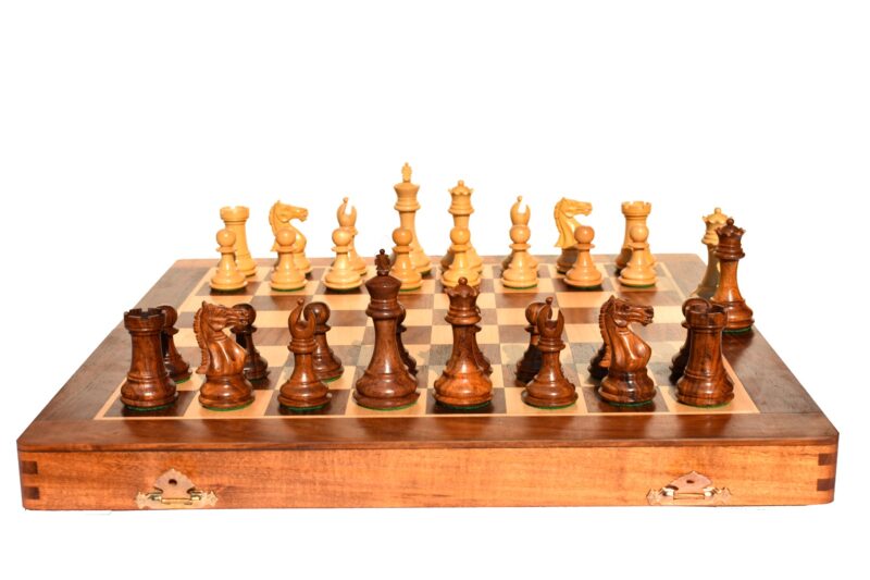 The Centurion Series Boxwood & sheesham wood chess set 3" King with 16 ...