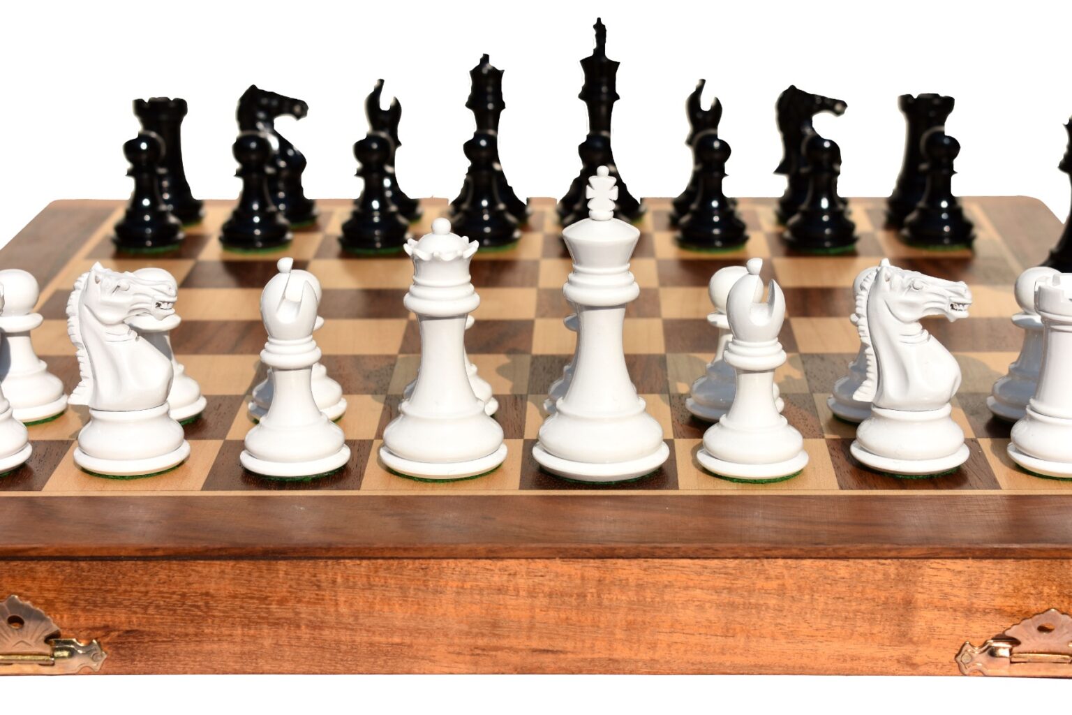 The Centurion Series White & Black laquered chess set 3" King with 16 ...