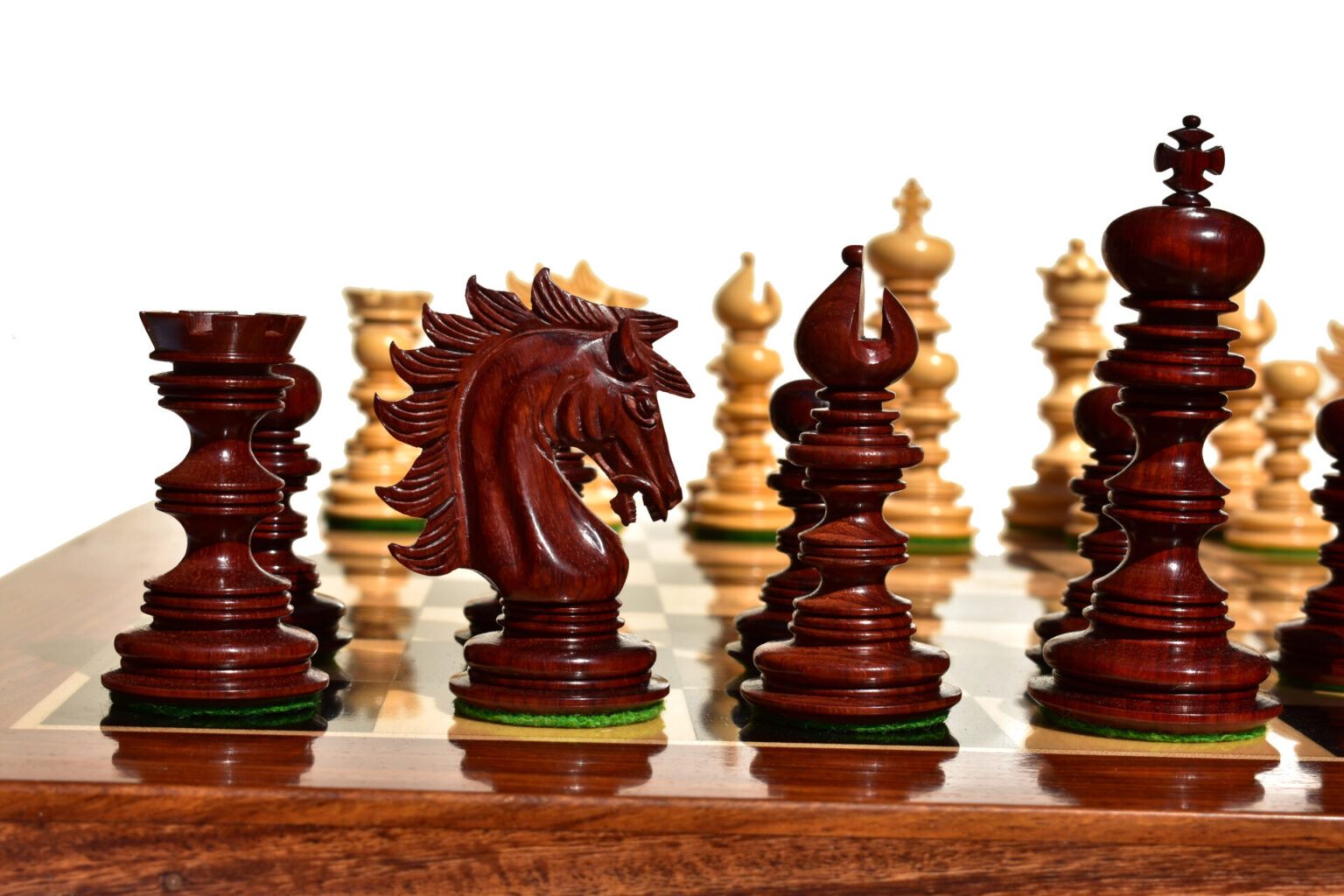The Elite Series Chess Set Boxwood & Padauk 4.4" King with 2" Square ...