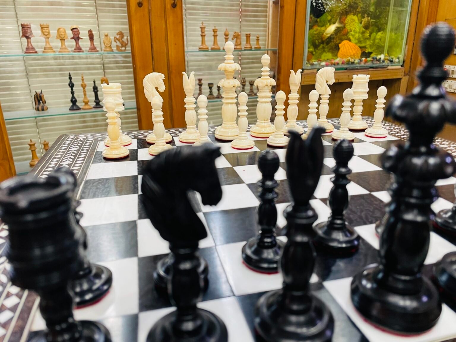 The Calvert Series exclusive chess pieces Bone & Ebony wood 4.4" King ...